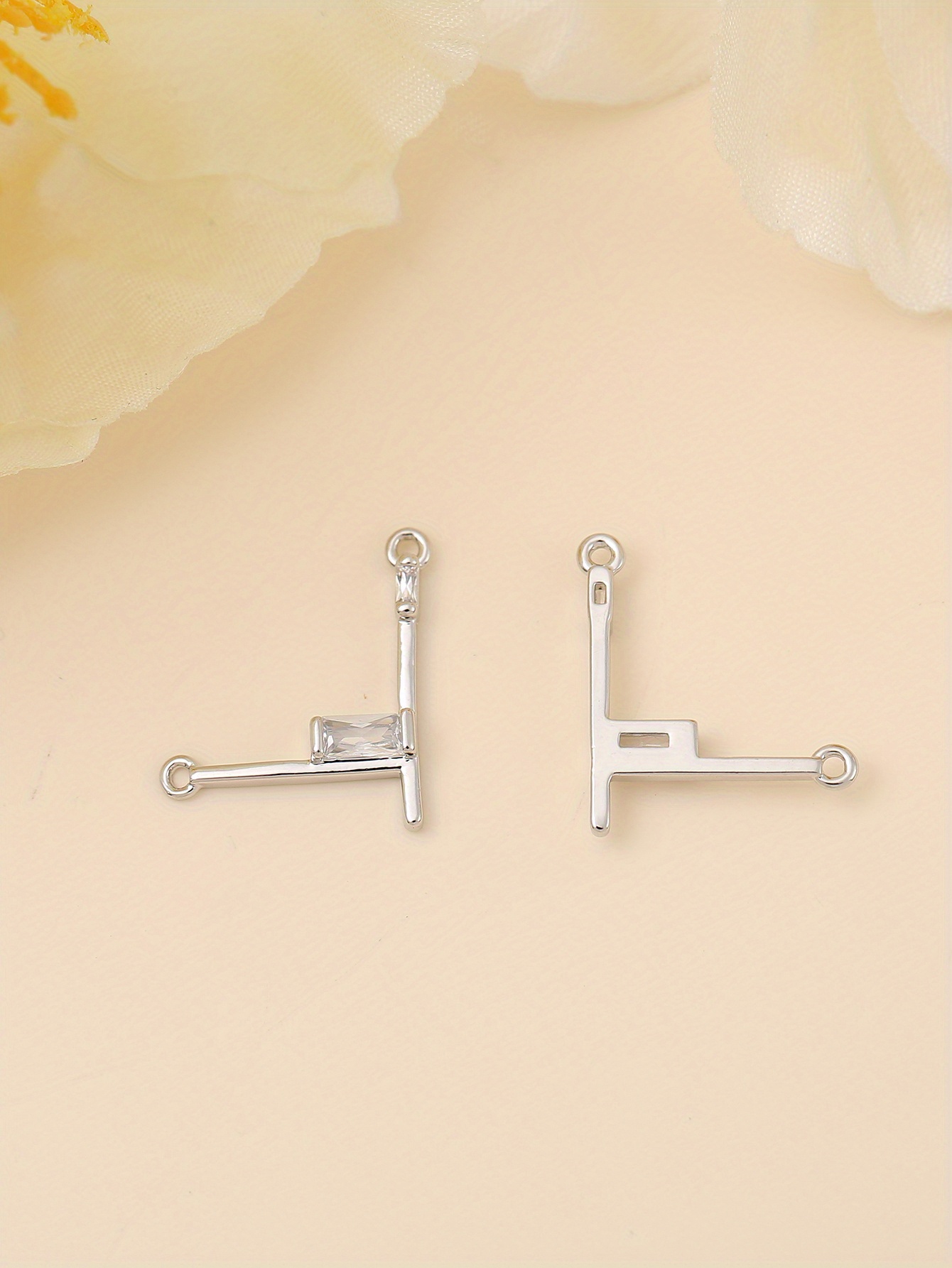 Golden White Shape Inlaid Design Coppery Charms - Temu Australia