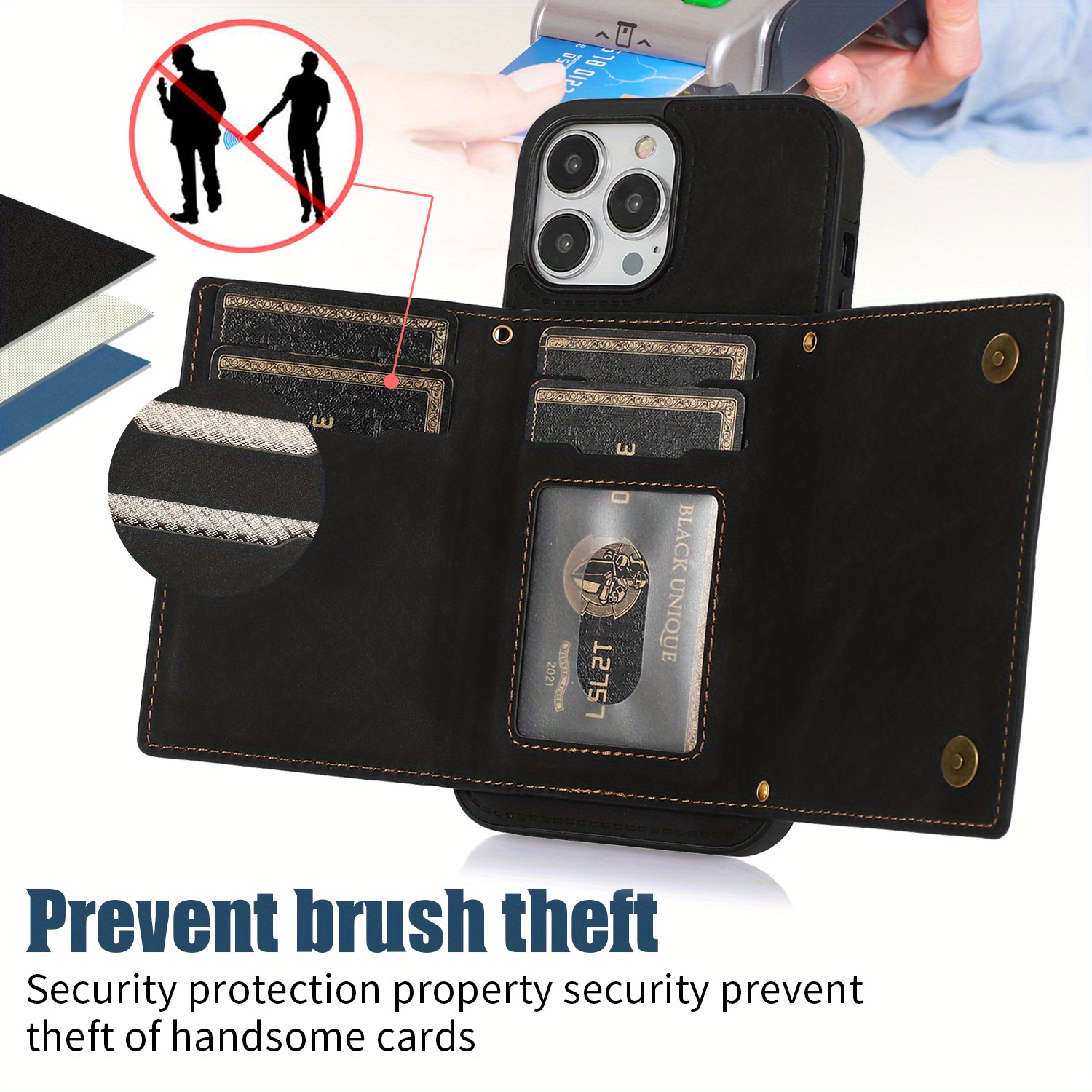 Anti theft Brush Lanyard Wallet Card Mobile Phone Case - Temu Norway