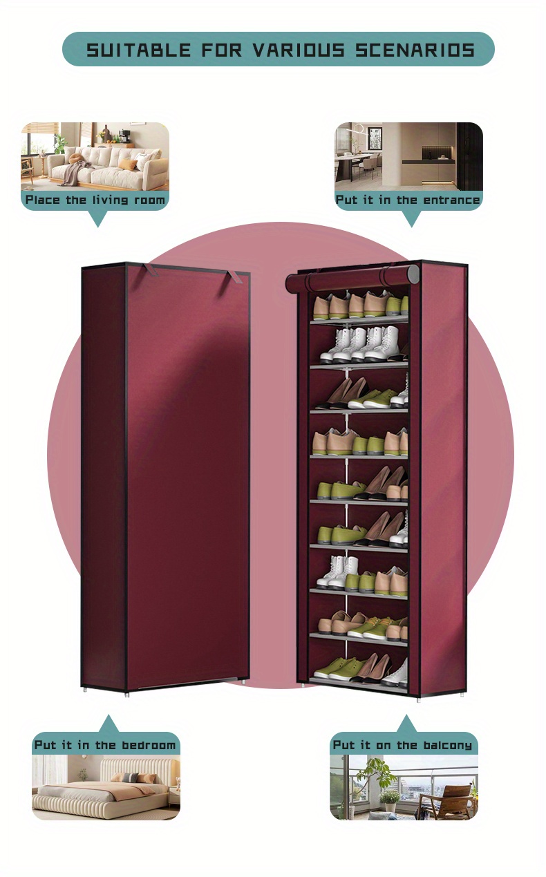 Shoe Rack With Shoes And Boots Storage Shoe Cabinet - Temu Australia