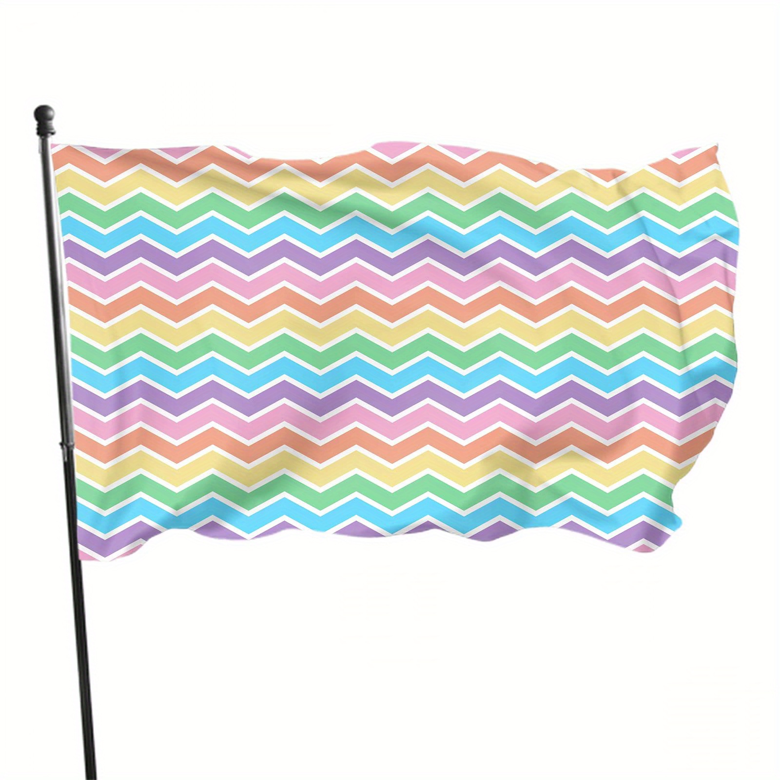 rainbow chevron pattern banner garden flag easter candy - Temu Australia