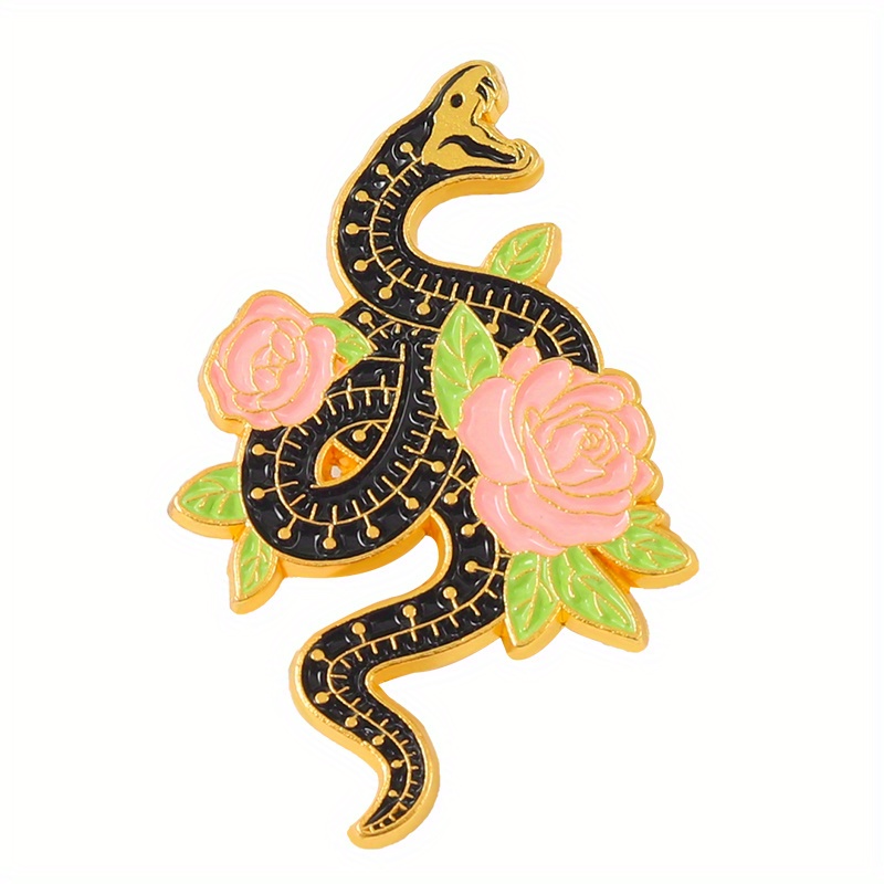 1/5pcs Broche En Alliage D'animaux Cartoon Flower Snake - Temu Switzerland