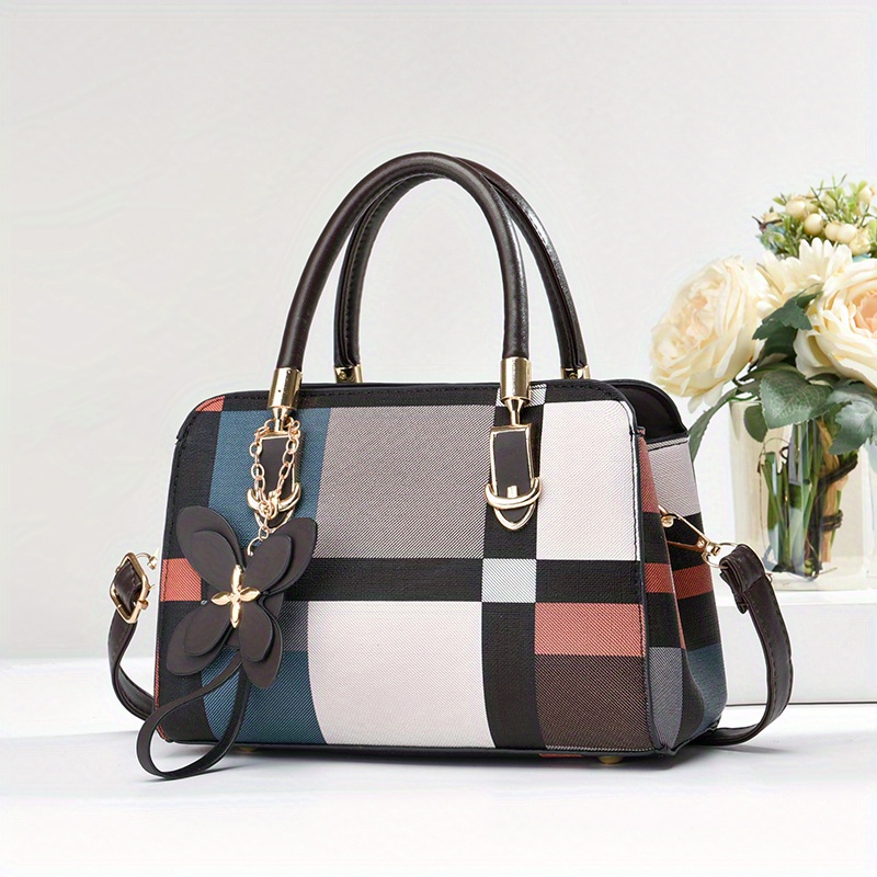 pattern handbag women colorblock crossbody bag fashion - Temu Portugal