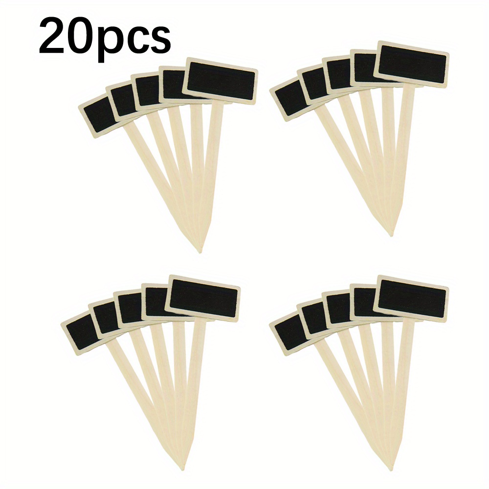 20pcs mini wooden chalkboard plant markers signs garden flowers and ...