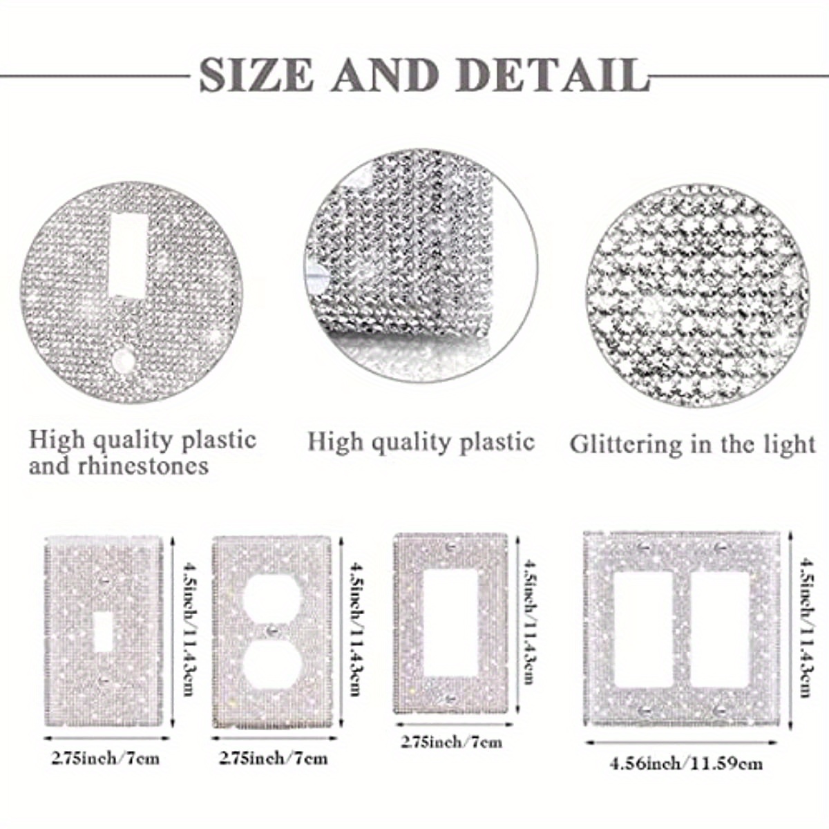 bling silvery light switch cover shiny crystal - Temu Norway