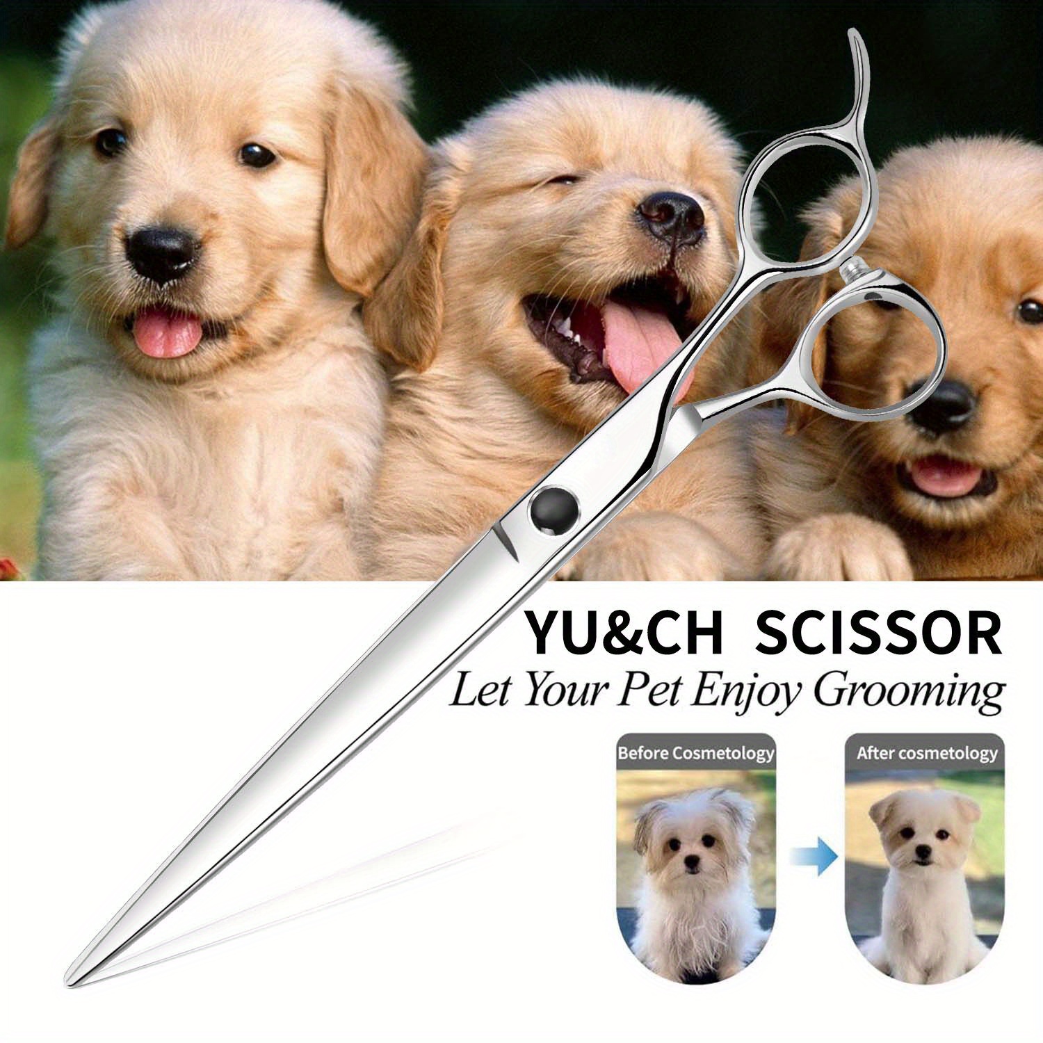 Dog Grooming Scissors Straight Professional Pet Grooming - Temu Australia