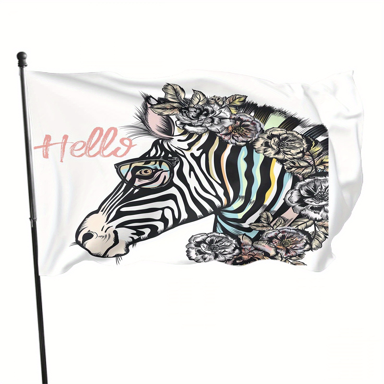 Zebra Rose Floral Banner Garden Flag Animal - Temu Australia