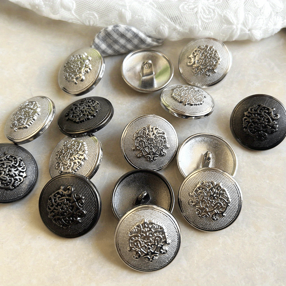 5pcs Pack 23mm Badge Pattern Button Metal Sewing Coat Suit Button ...