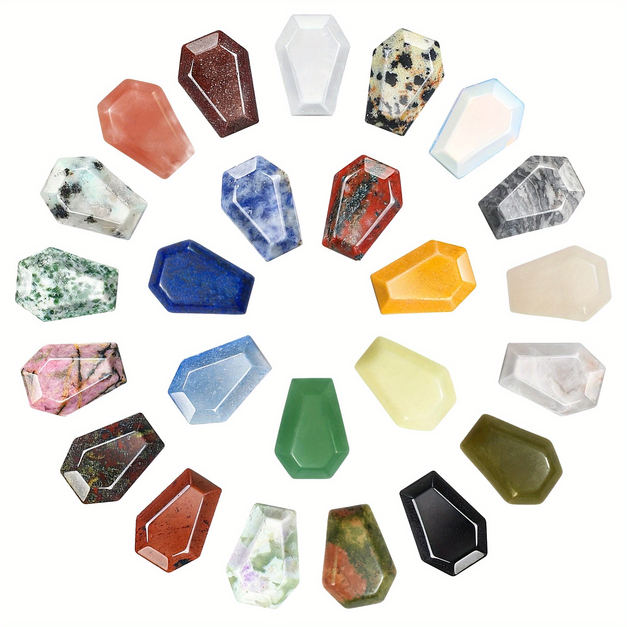 coffin shaped assorted gemstone pocket stone jewelry making - Temu