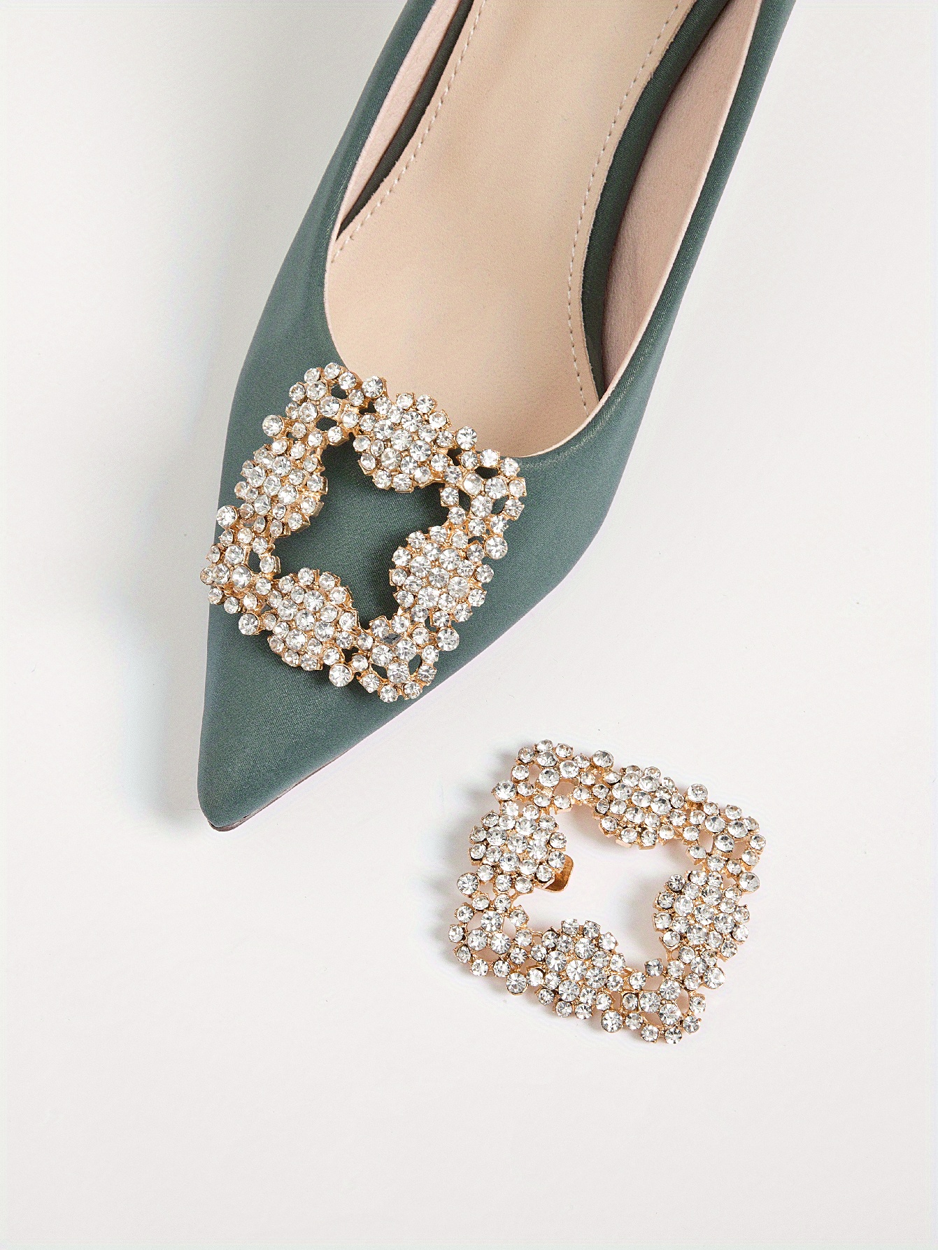 Alloy Square Design Detachable Shoe Buckles High - Temu Canada