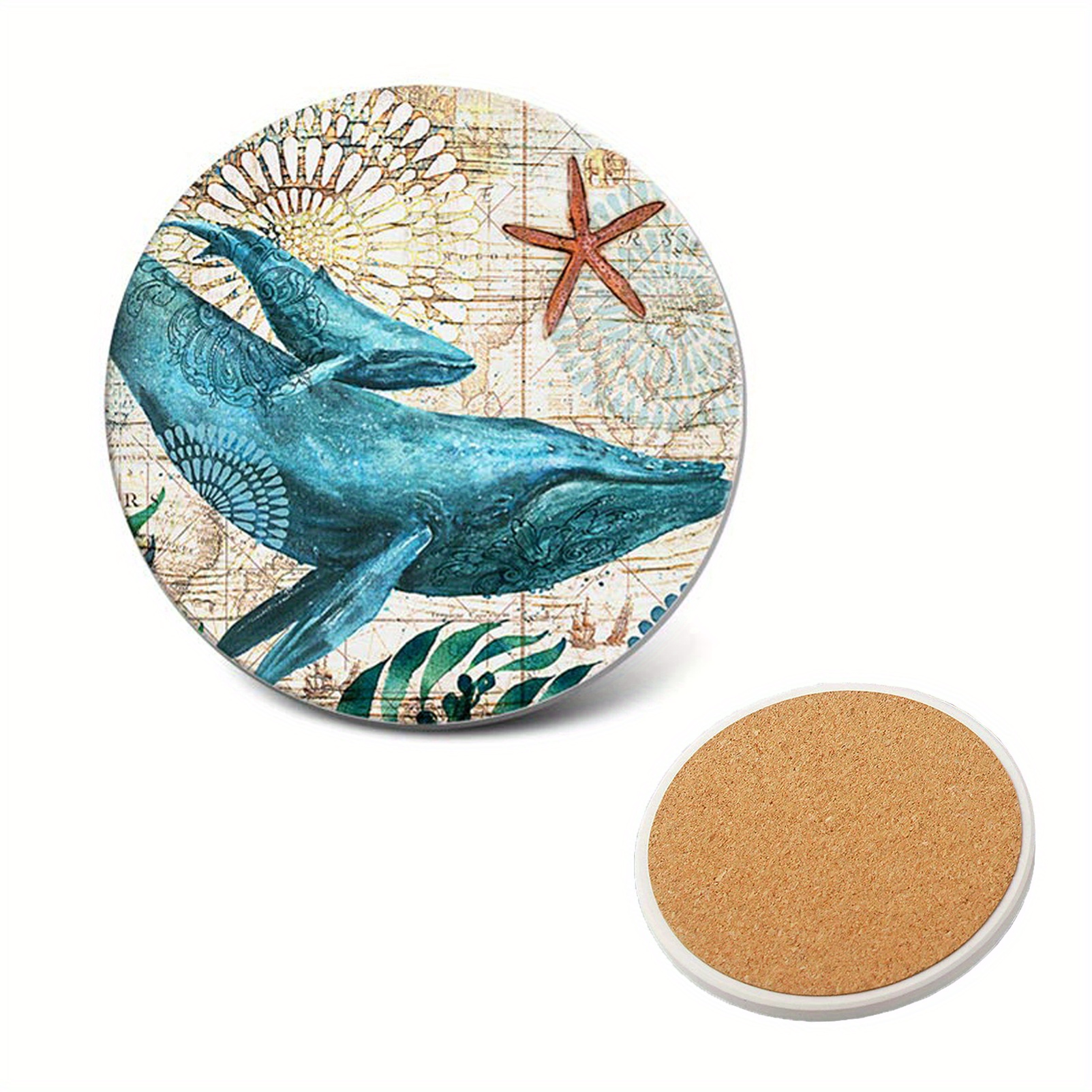 Coaster Drinks Absorbing Stone Sea Ocean Life Coasters - Temu Portugal