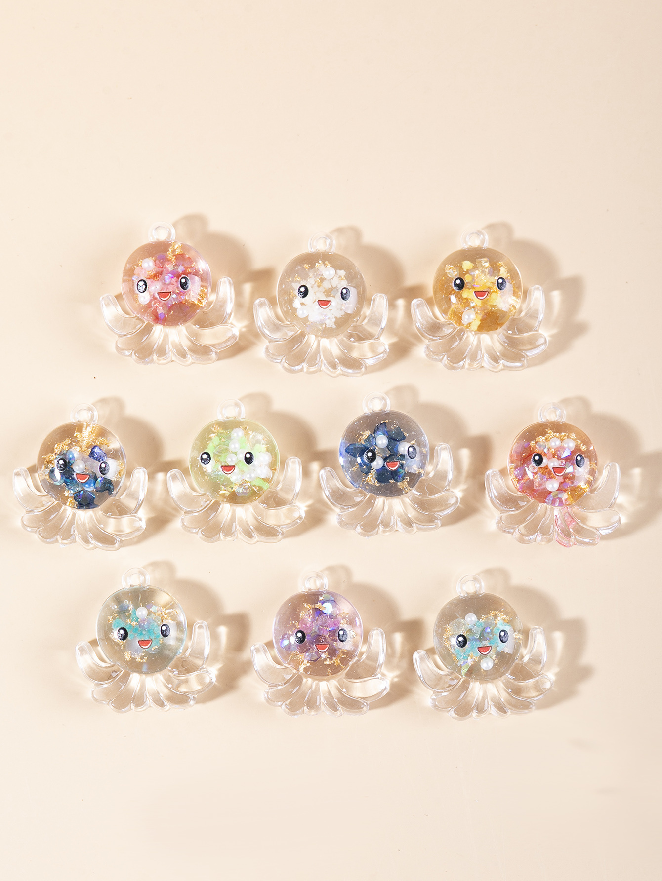 10pcs Marine Style Luminous Color Transparent Octopus Animal Boat Fish ...