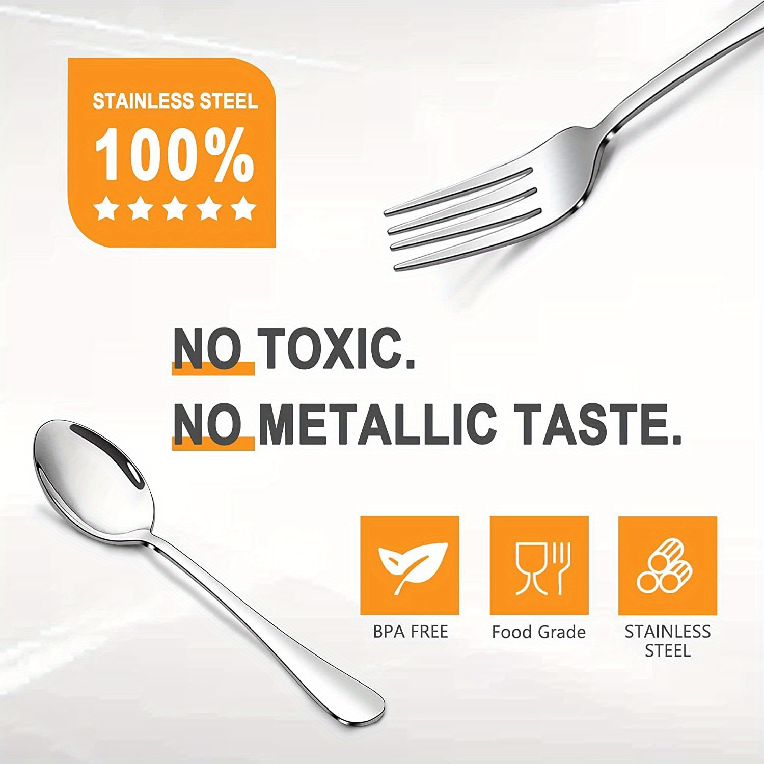 Fork Spoon Silverware Set Tableware Spoon Fork Set Food - Temu United ...