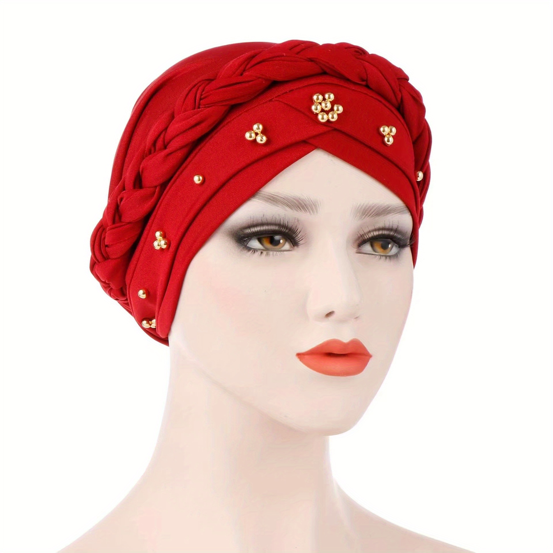 decor turban cap solid color braid head wraps - Temu Australia