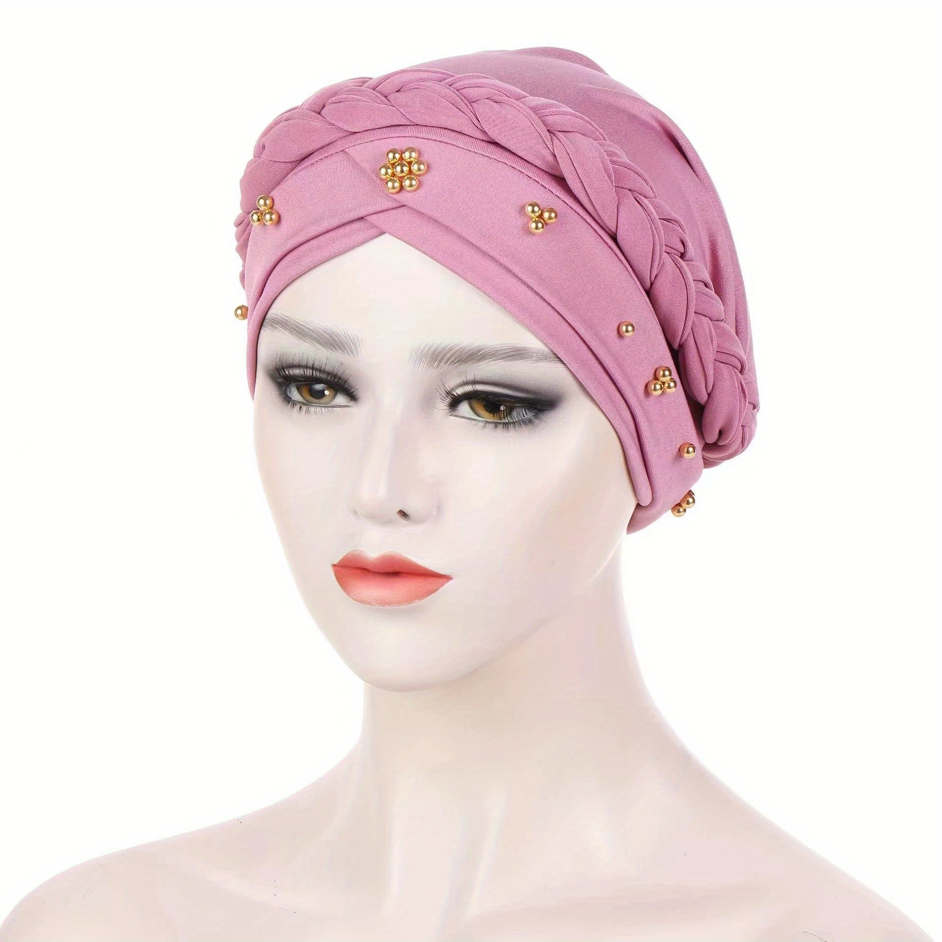 decor turban cap solid color braid head wraps - Temu Australia