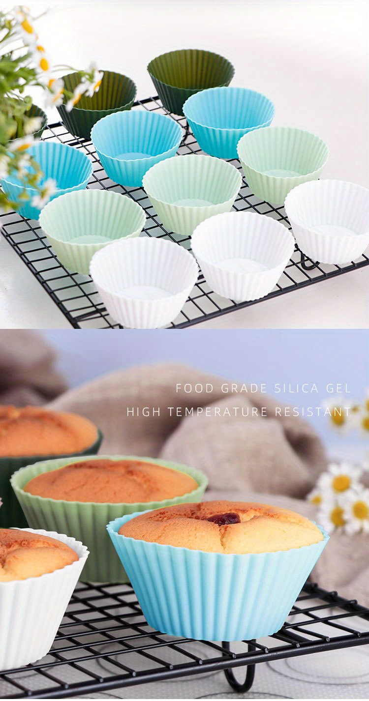 Round Muffin Cups Morandi Food Grade Silicone Egg Tart Mold - Temu ...