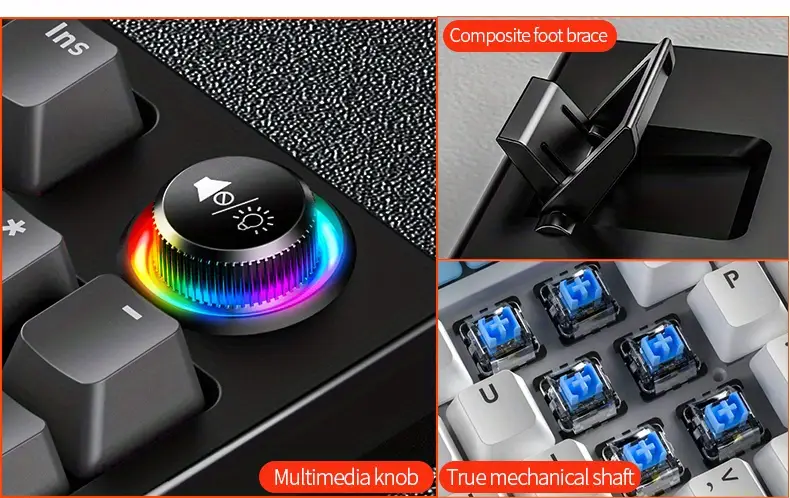 Yindiao K700 기계식 키보드 녹색 축 96 키 3색 일치 전자 스포츠 게임 사무실 데스크탑 컴퓨터 노트북 범용