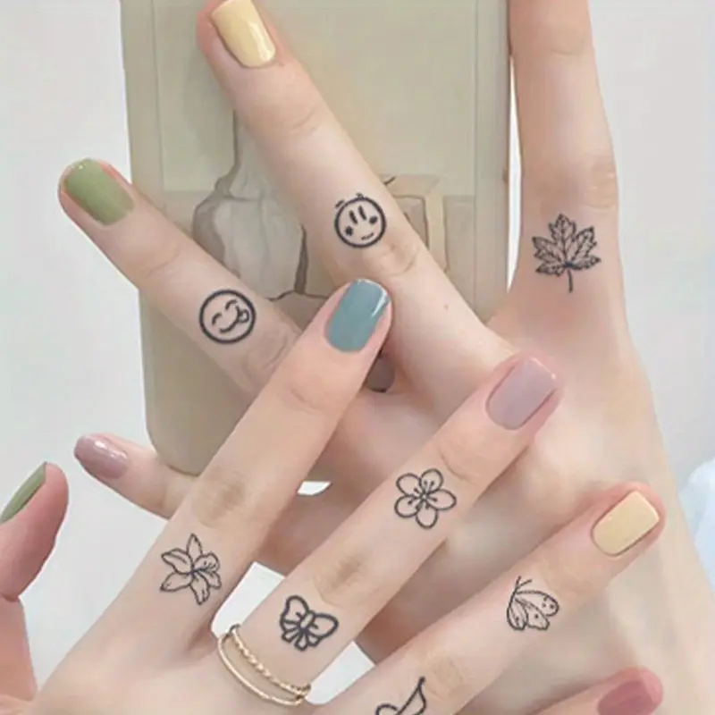 92 Padrões Adesivos De Tatuagem Herbal Pequeno Padrão Temu Portugal