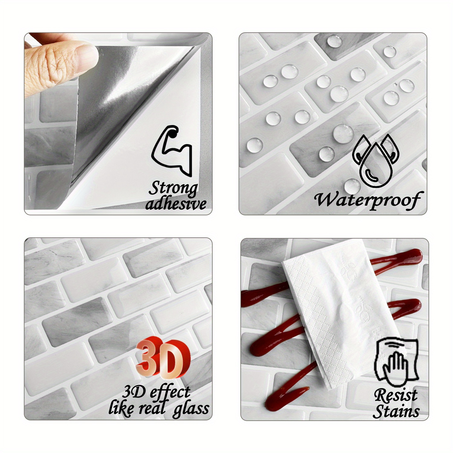3d backsplash peel stick tile backsplash - Temu