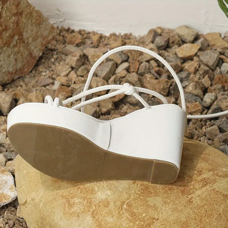 Womens Strappy Wedge Sandals Open Toe Cross Strap Lace Temu Australia