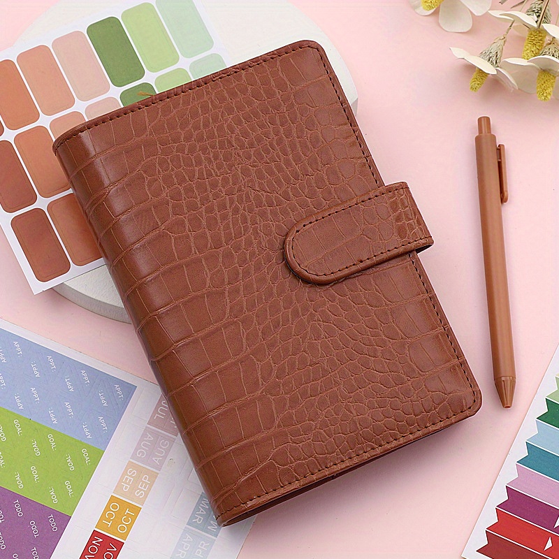 A6 Crocodile Pu Leather Budget Binder Notebook Budget Binder - Temu New ...
