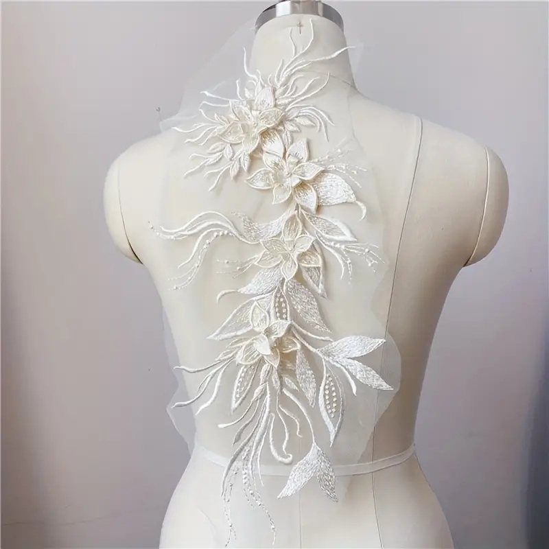 Lace Embroidered Applique Diy Dress Three dimensional - Temu