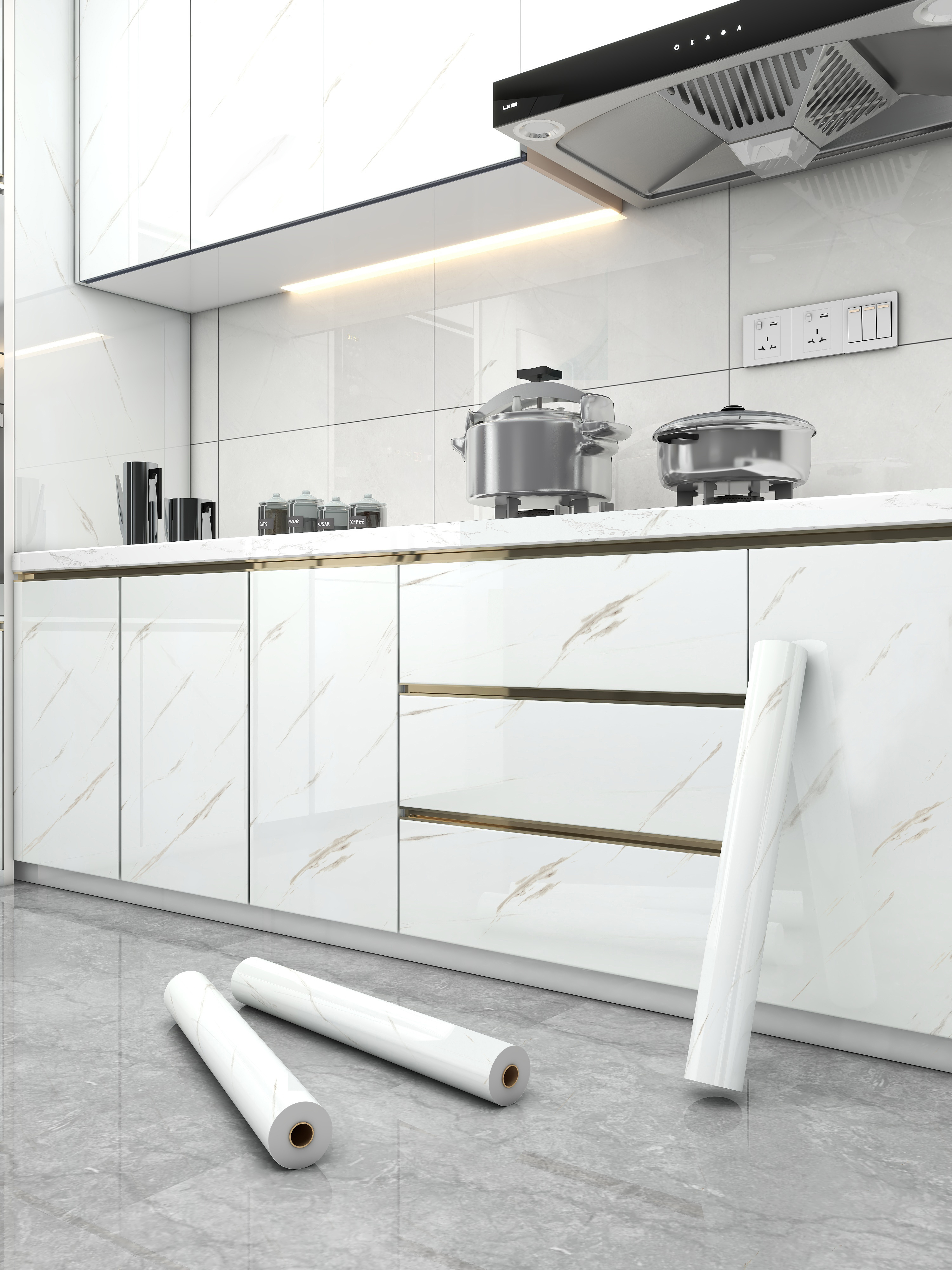 Waterproof Marble Pattern Wall Stickers Kitchen Bathroom - Temu Australia