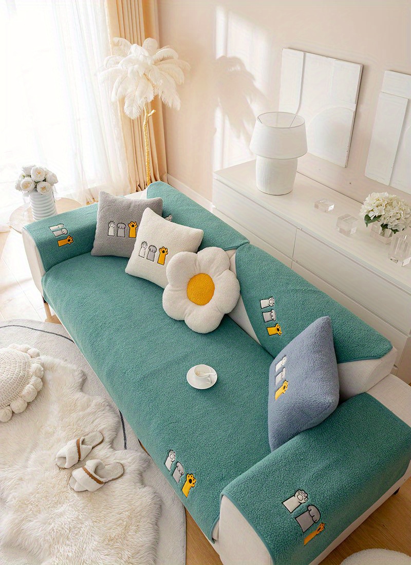 Sherpa Sofa Slipcover Sofa Couch Cover Plush - Temu Portugal