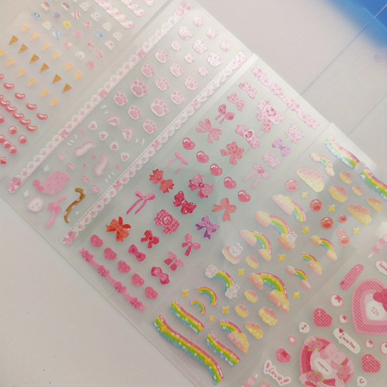 Journal Cartoon Goo Card Stickers Rainbow Bow Cute Laser Goo - Temu ...