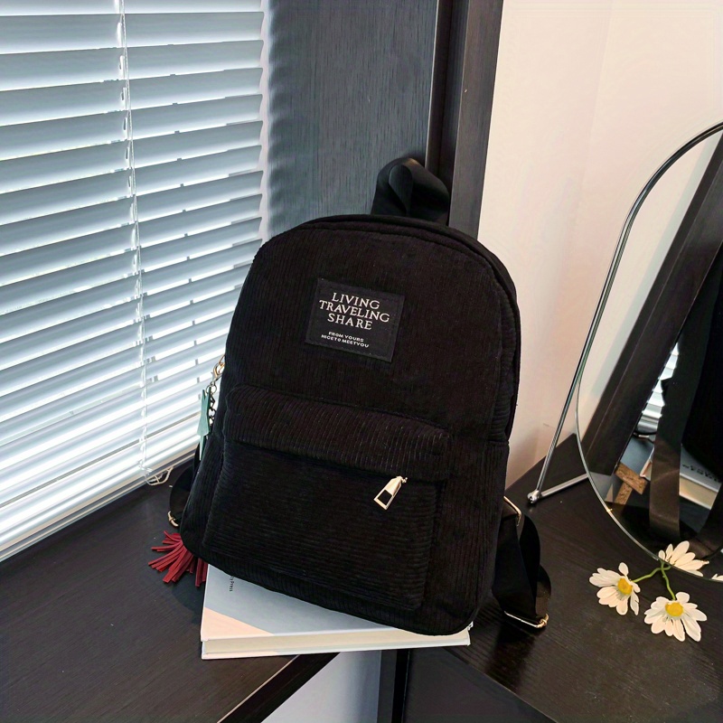 Simple Solid Color Backpack Five pointed Star Pendant Casual - Temu ...