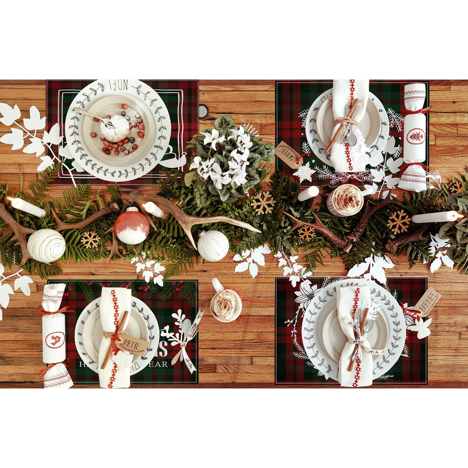Festive Christmas Plaid Placemats Red Green Plaid Printed - Temu Canada