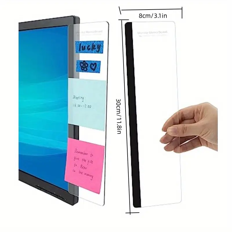 Monitor Message Board Display Side Sticky Notes Acrylic Note Temu Australia