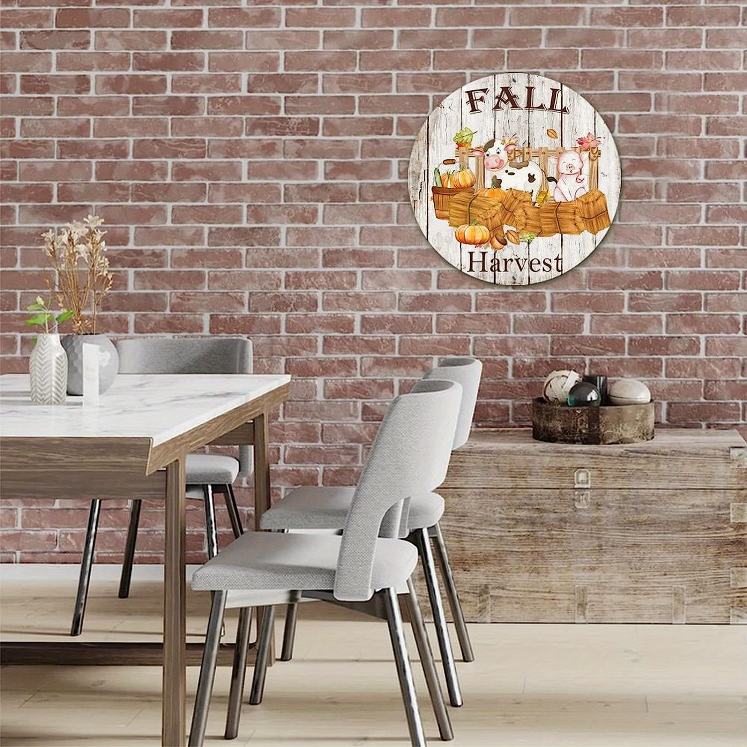 Round Wooden Sign Rustic Fall Harvest Pumpkins Season Circle - Temu New ...