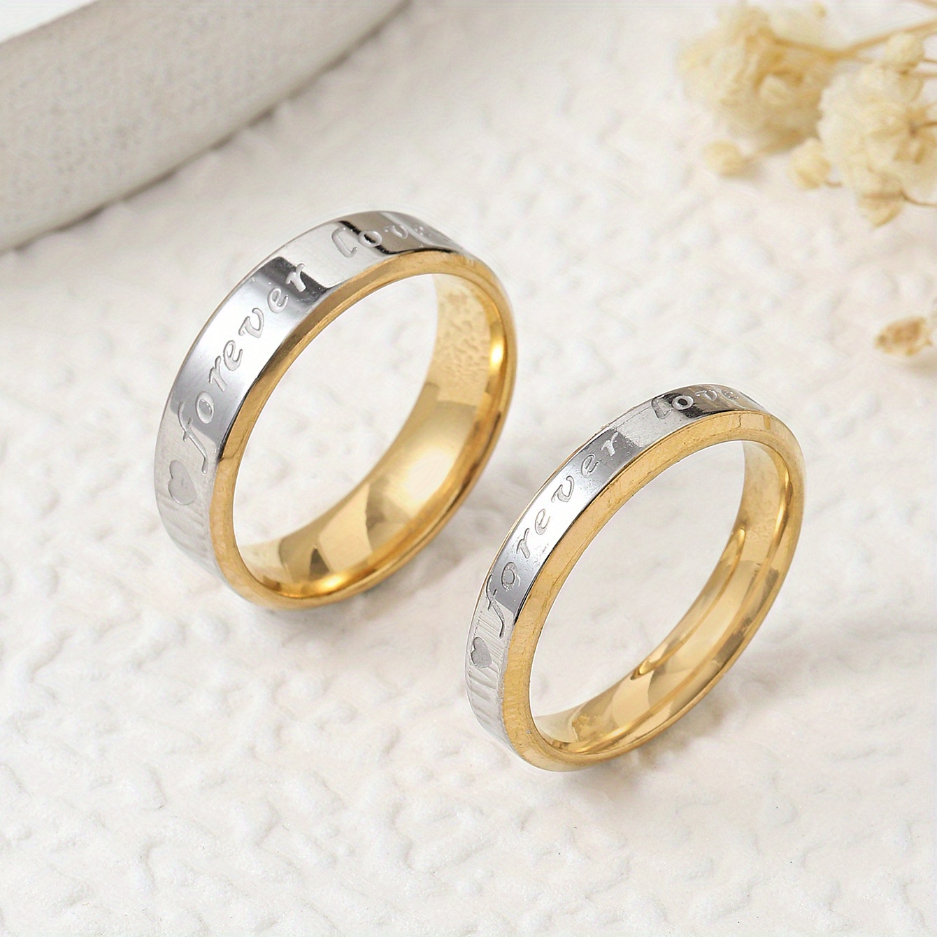 Minimalist Forever Love Stainless Steel Ring Men Couple Ring - Temu ...