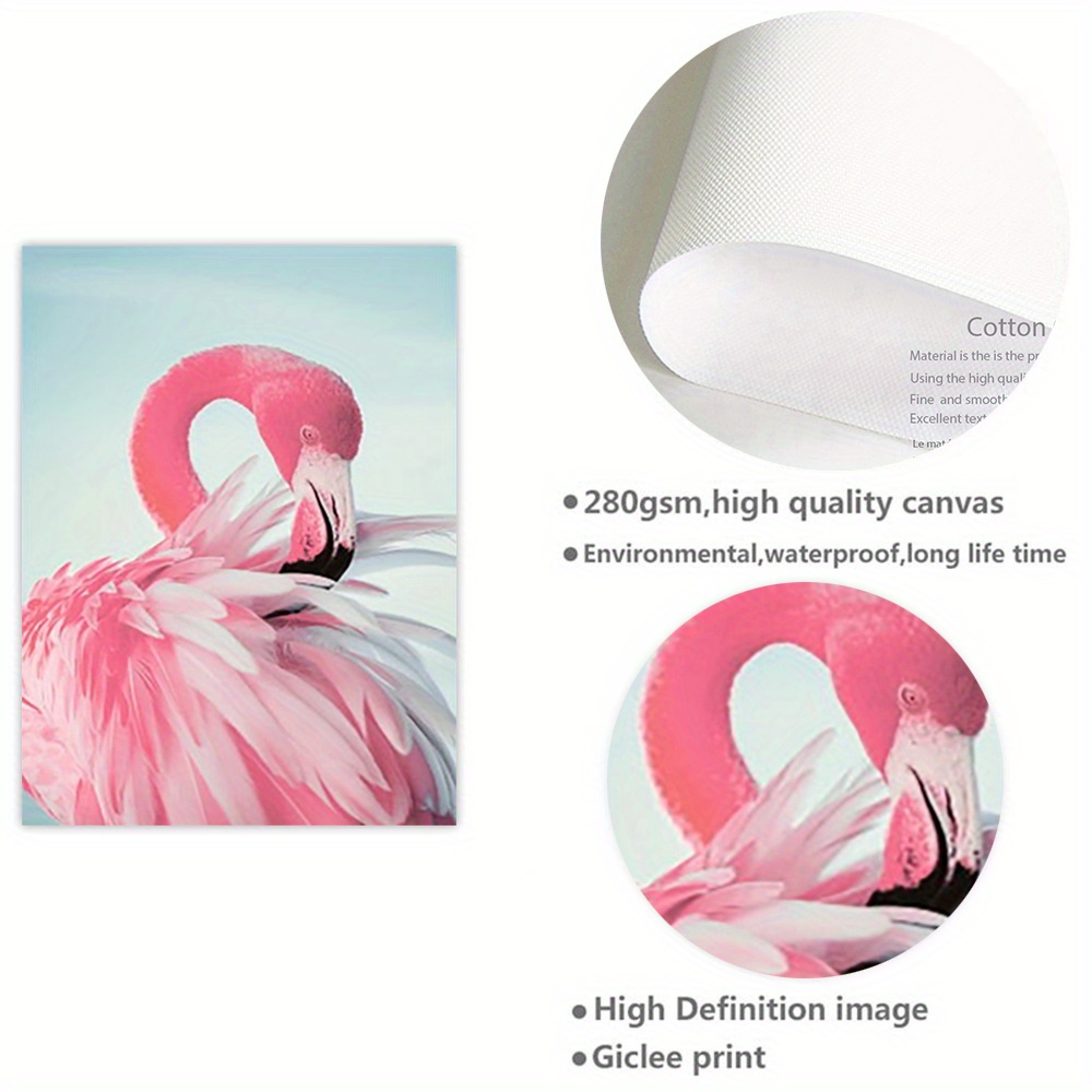 Flamingo Canvas Print Wall Art Text Poster - Temu Australia