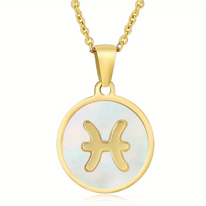 Trendy Necklace Titanium Steel Round Shell Pendant Women's - Temu ...