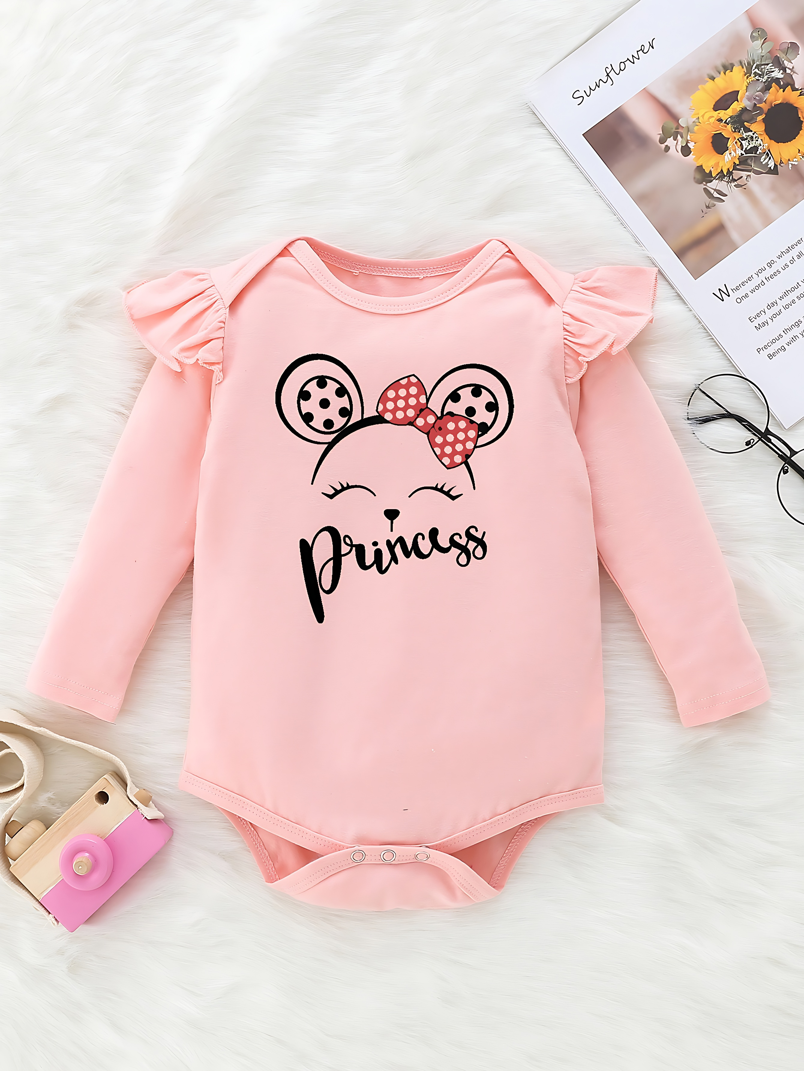 Baby Girls Romper Cotton Newborn Long Sleeve Cute Cartoon - Temu ...