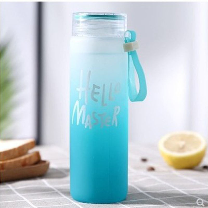 1pc Gradient Color Frosted Sports Drinking Cup Portable Letter Print ...