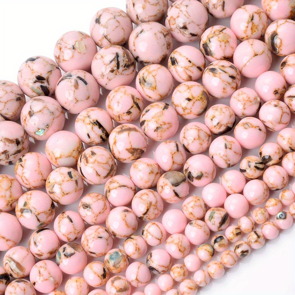 Shell Turquoise Stone Round Loose Spacer Beads Diy Bracelets - Temu ...