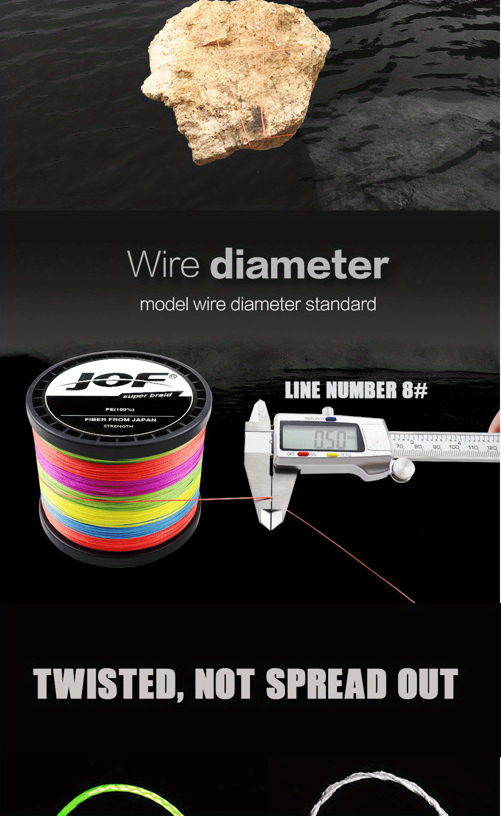 4 strand Multifilament Pe Anti abrasion Braided Line 1093yds - Temu Canada