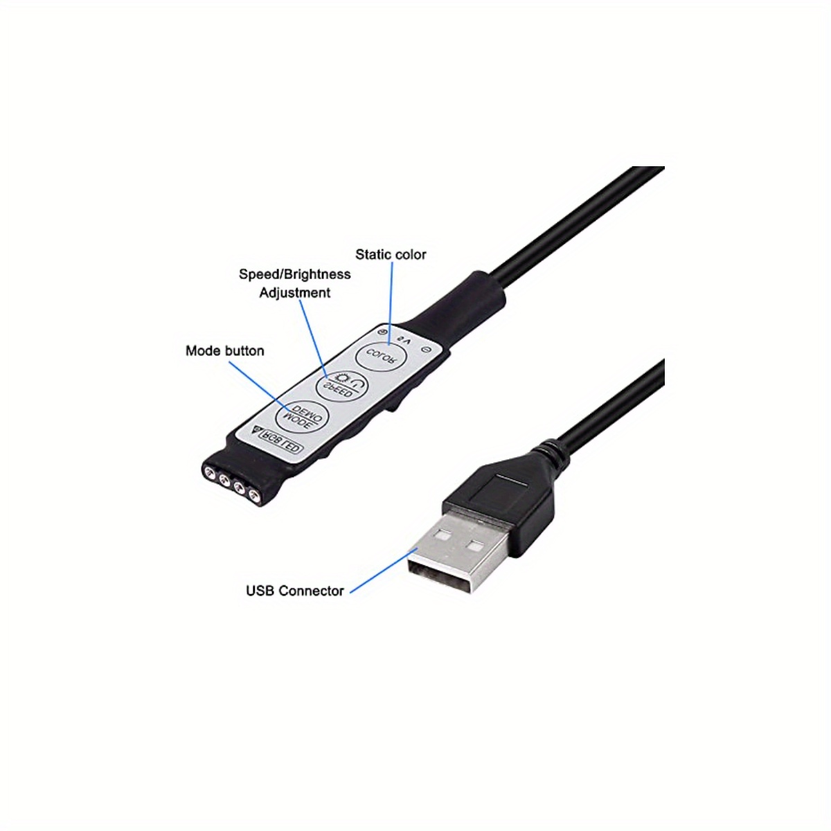 3 Buttons Multicolor Light Bar 5v Dimmer Usb Rgb - Temu New Zealand