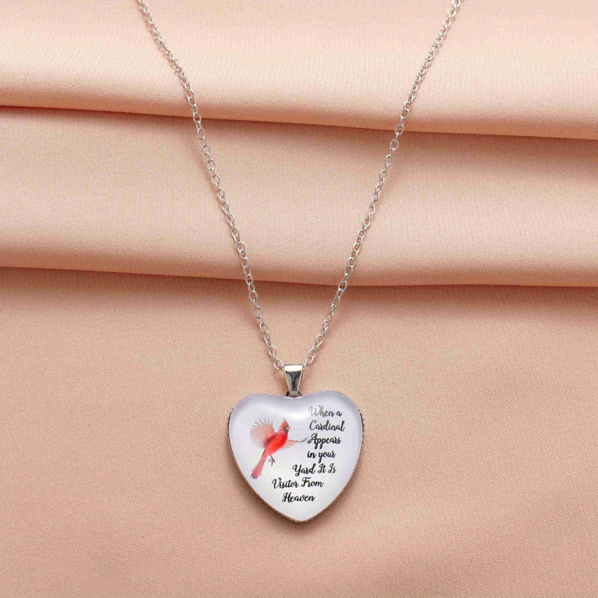 Zinc Alloy Fashion Creative Heart Shaped Red Bird Pendant - Temu United ...