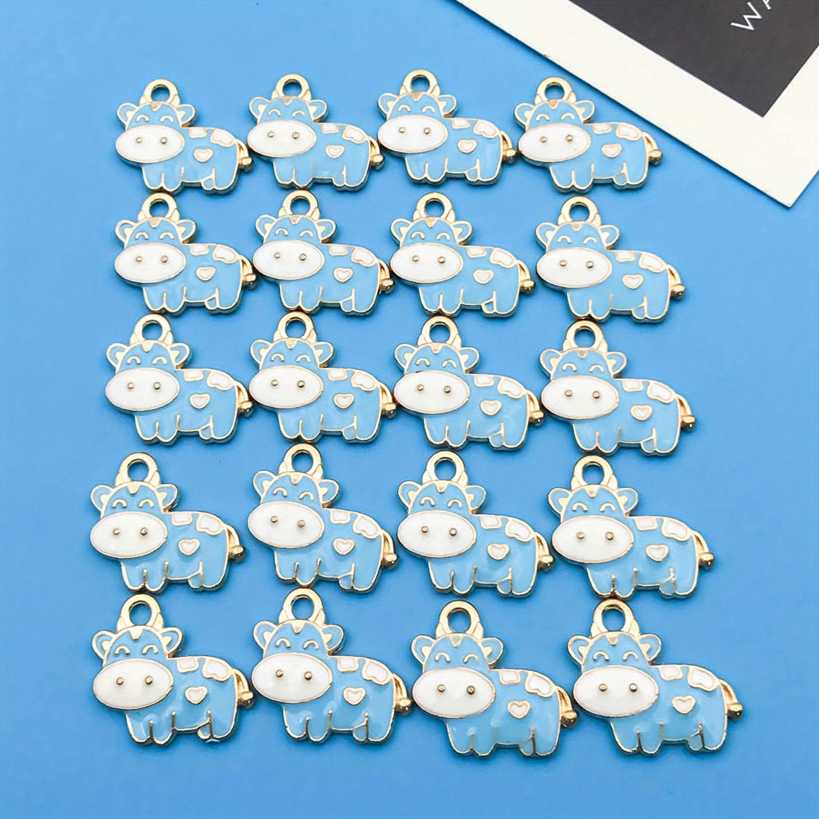 Colorful Drip Oil Cow Pattern Enamel Pendant Diy Earrings - Temu United ...