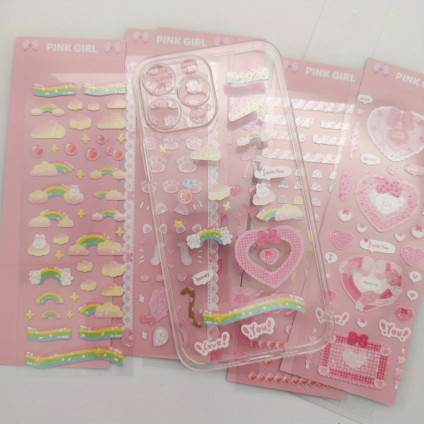 Journal Cartoon Goo Card Stickers Rainbow Bow Cute Laser Goo - Temu ...