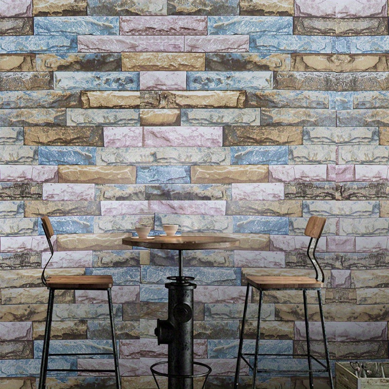 Self adhesive Wallpaper Retro Nostalgic 3d - Temu