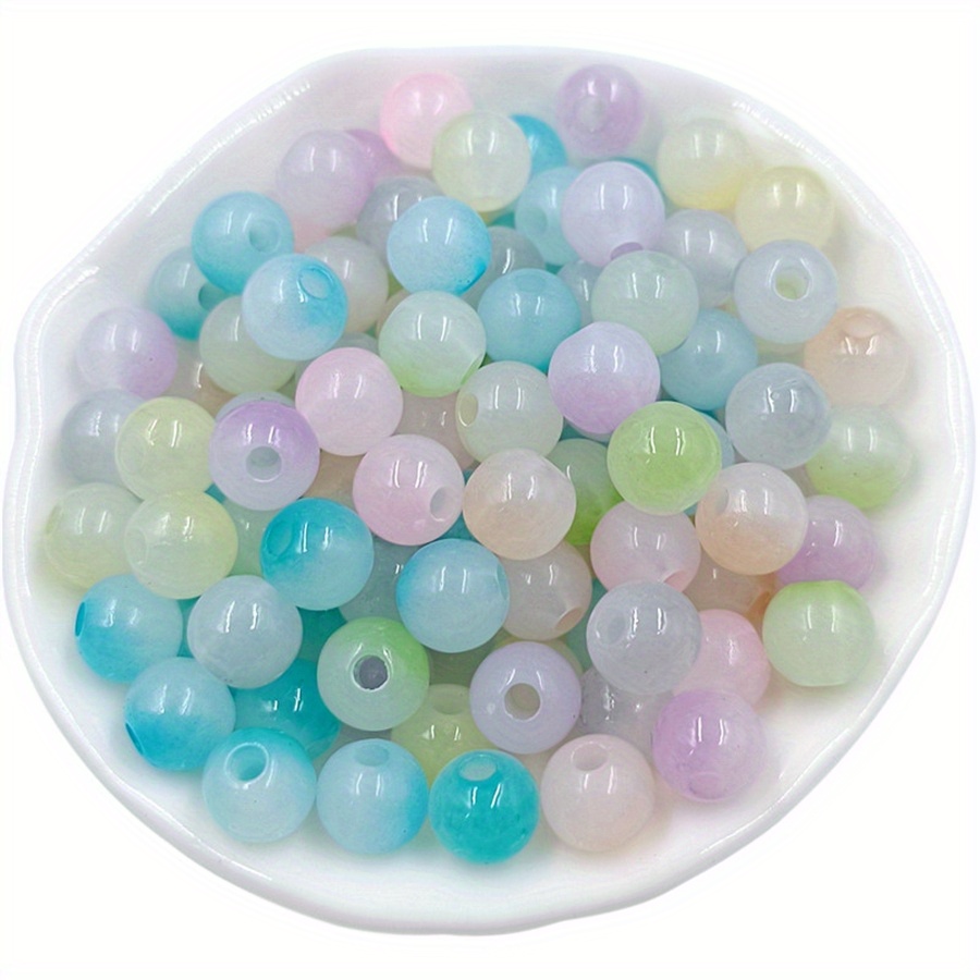 30pcs 8mm 10mm Fashion Jelly Color Smudged Gradient Round - Temu United ...