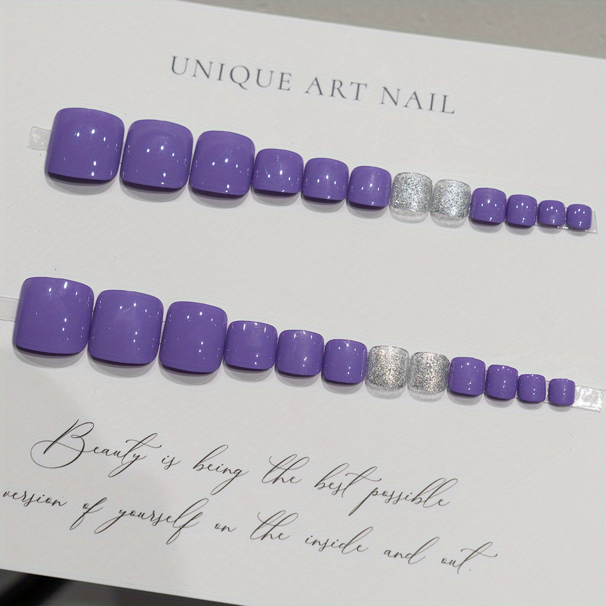 Summer Purple Press Toenails Silvery Glitter Nails - Temu Australia