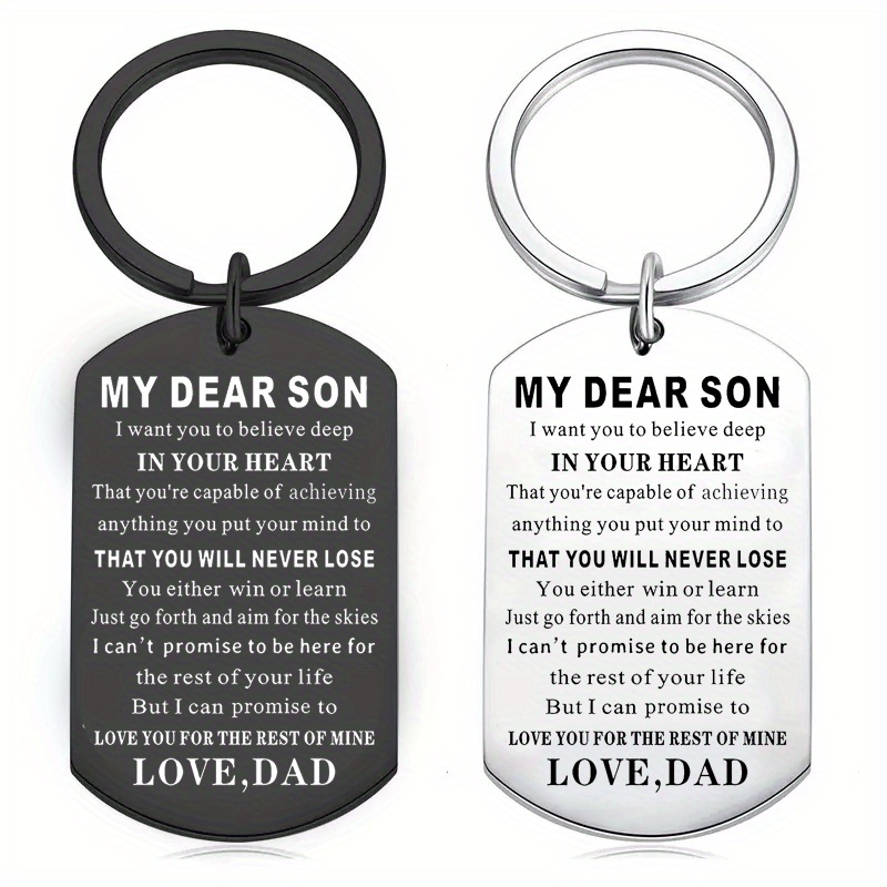 1pc stainless steel keychain dad gift for son keychain inspirational ...