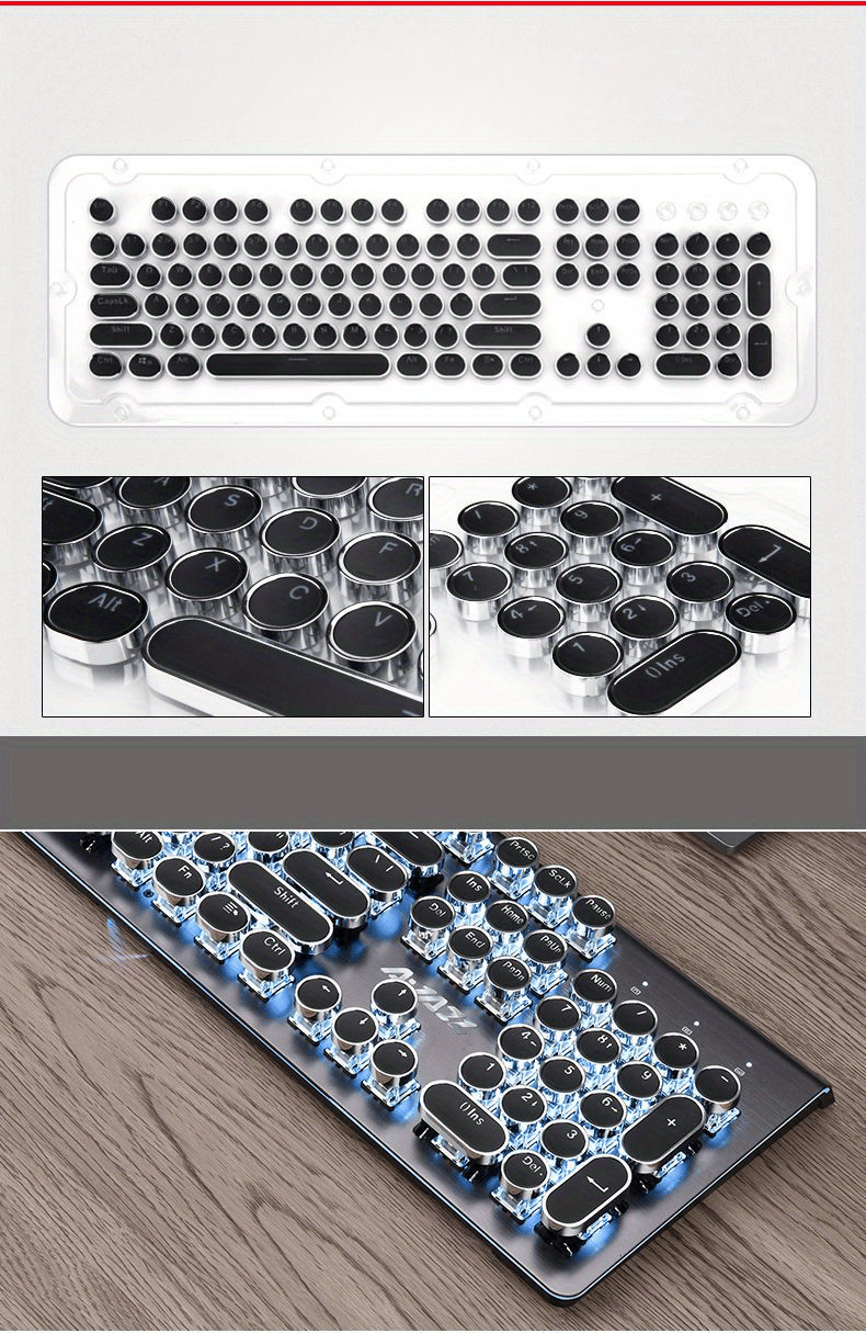 104 Keys Electroplated Punk Retro Round Keycaps - Temu Ireland