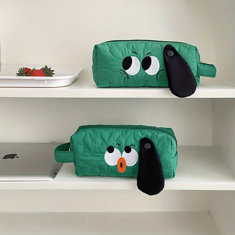Soft Cute Student Pencil Case Big Eyes Embroidery Cosmetic - Temu New ...