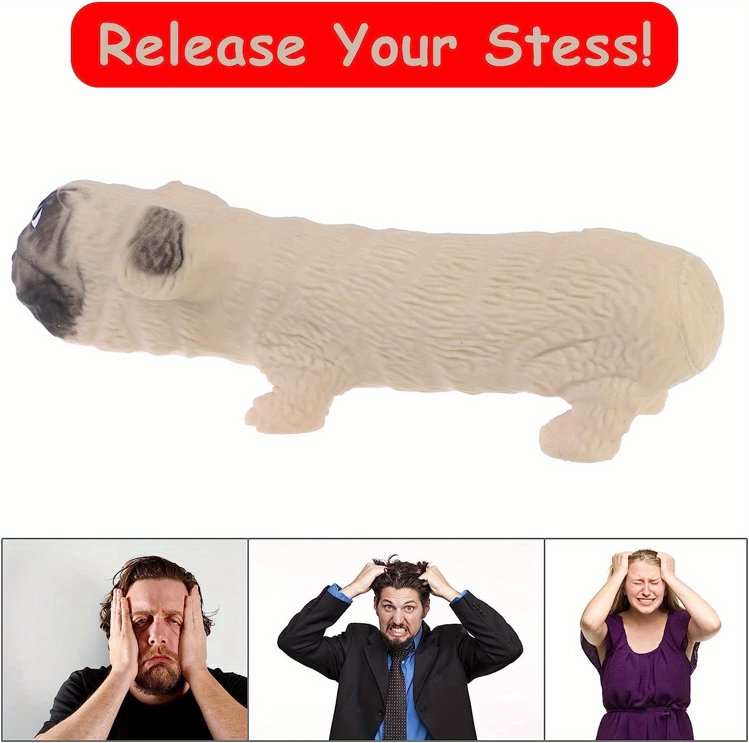 Stress Pug Dog Hand Stress Balls Fidget Finger Toys - Temu